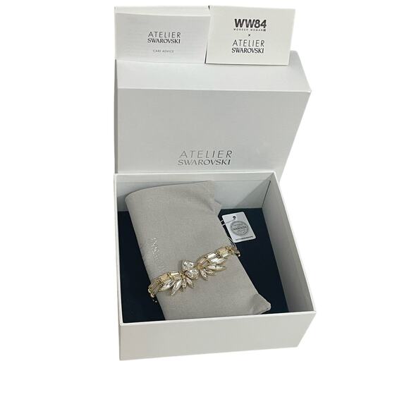 Swarovski | Jewelry | Swarovski Wonder Woman Bangle Gold Tone Bracelet ...